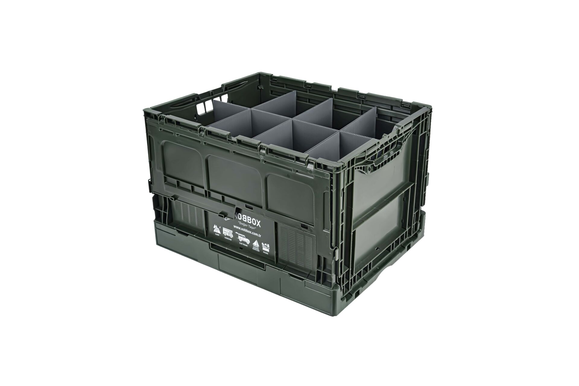 XOBBOX XF90AG / Folding Storage Box / Katlanır Saklama Kutusu / Haki 90 LT